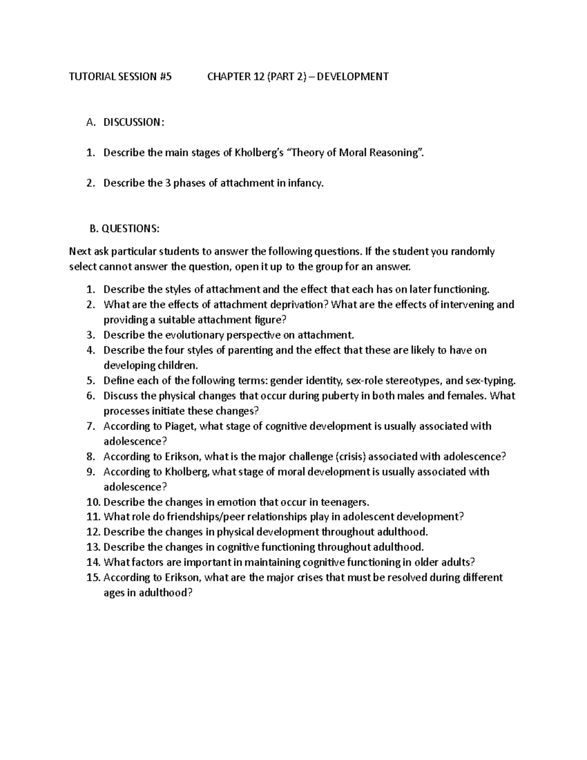 Tutorial Session 5 - A maxim is the rule or principle on which you act ...