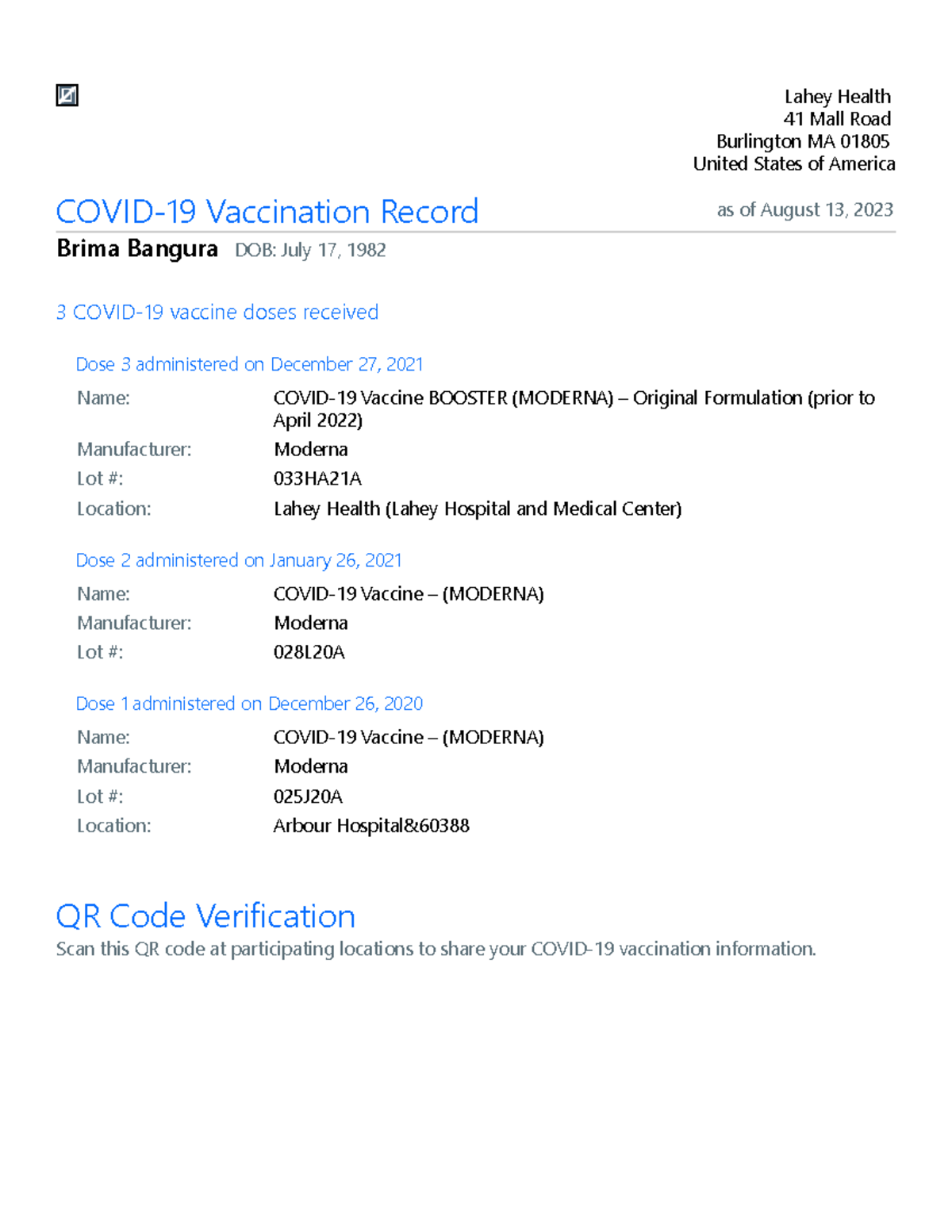 Heart Failure Document - Brima Bangura DOB: July 17, 1982 Lahey Health ...