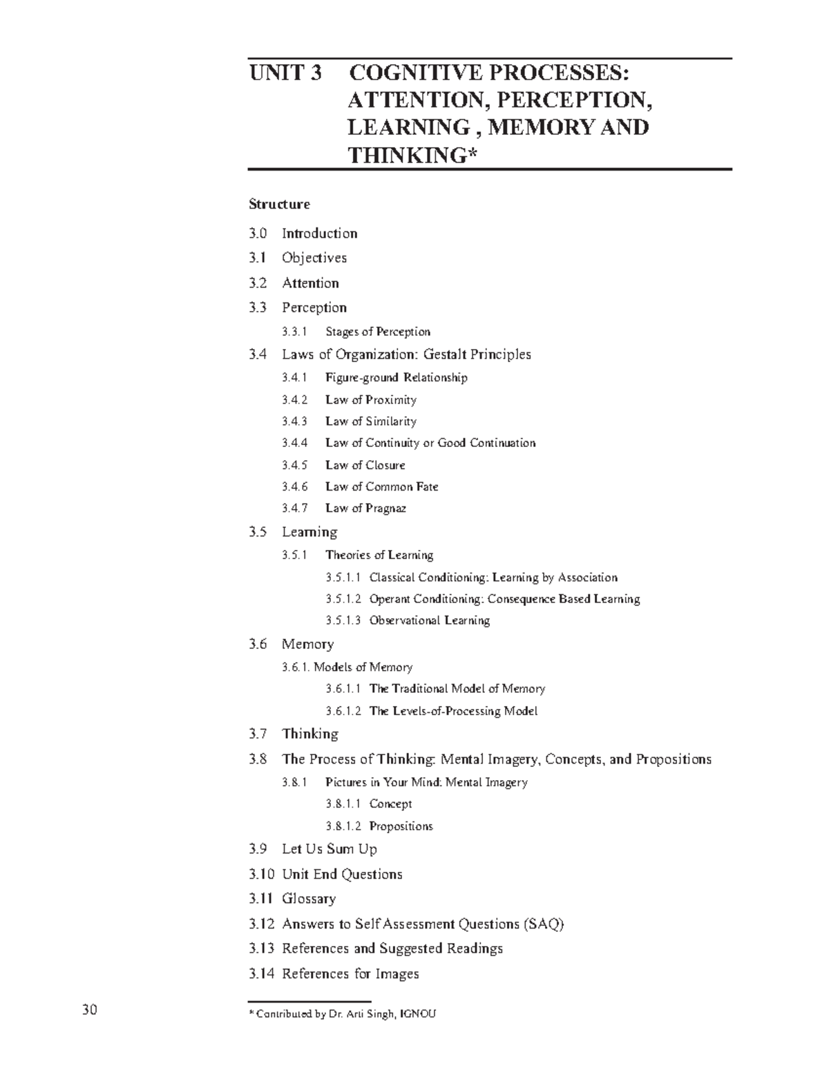 UNIT 3 CP - 30 Orientation to Psychology UNIT 3 COGNITIVE PROCESSES ...