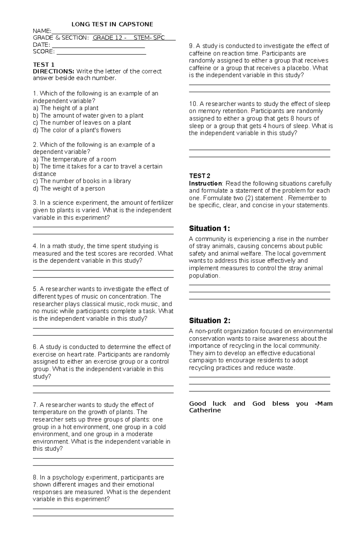 Longtest in Capstone - LONG TEST IN CAPSTONE NAME ...