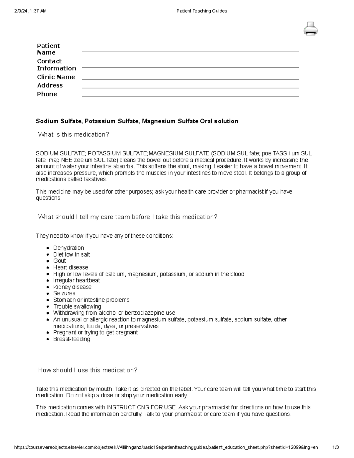 Labor & Delivery Drugs - 2/9/24, 1:37 AM Patient Teaching Guides - Studocu