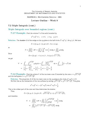 Multivariable Calculus Formula Sheet - Studocu