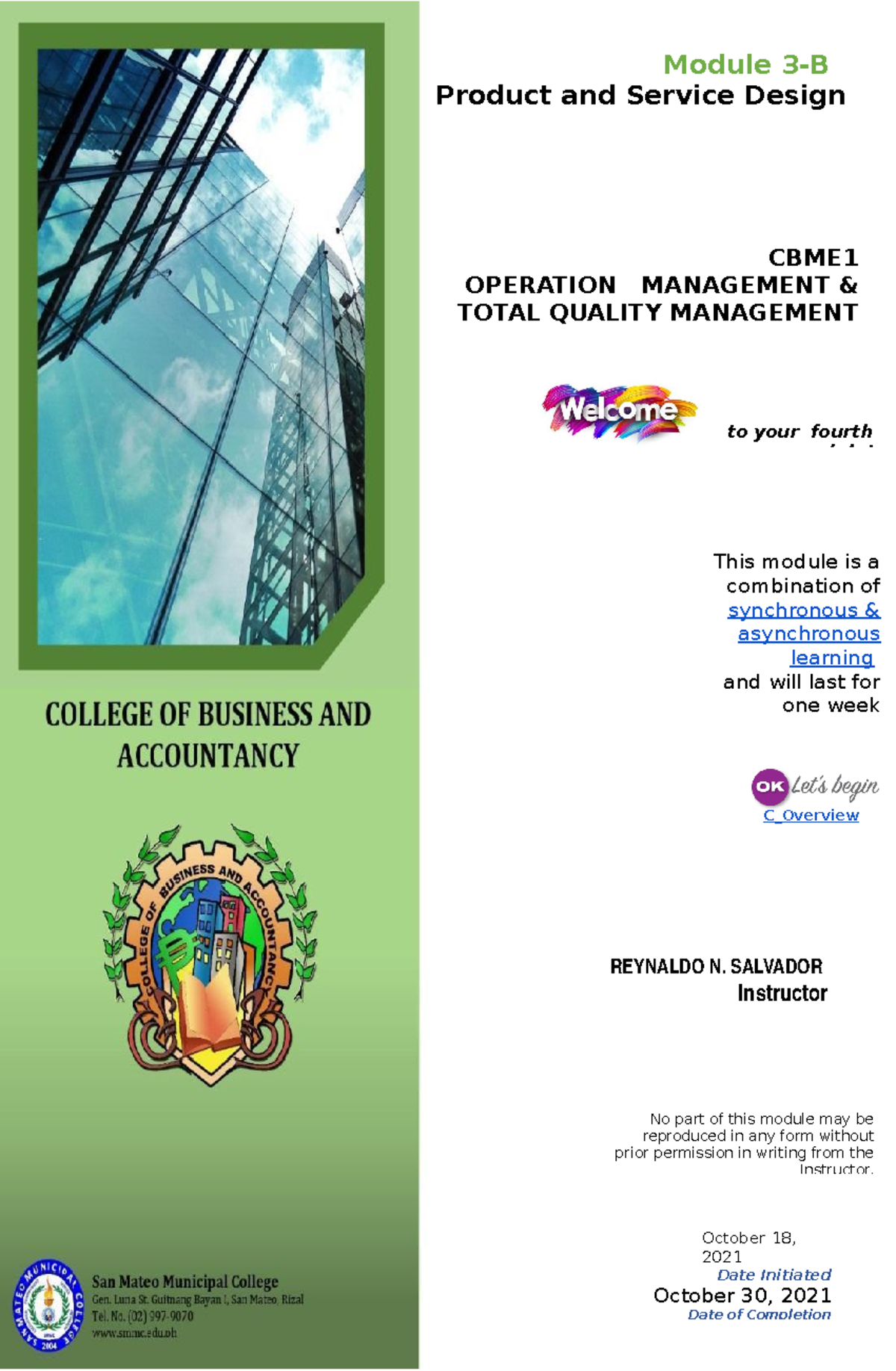 Opertion Management Module 3 B - Managerial Economics - Studocu