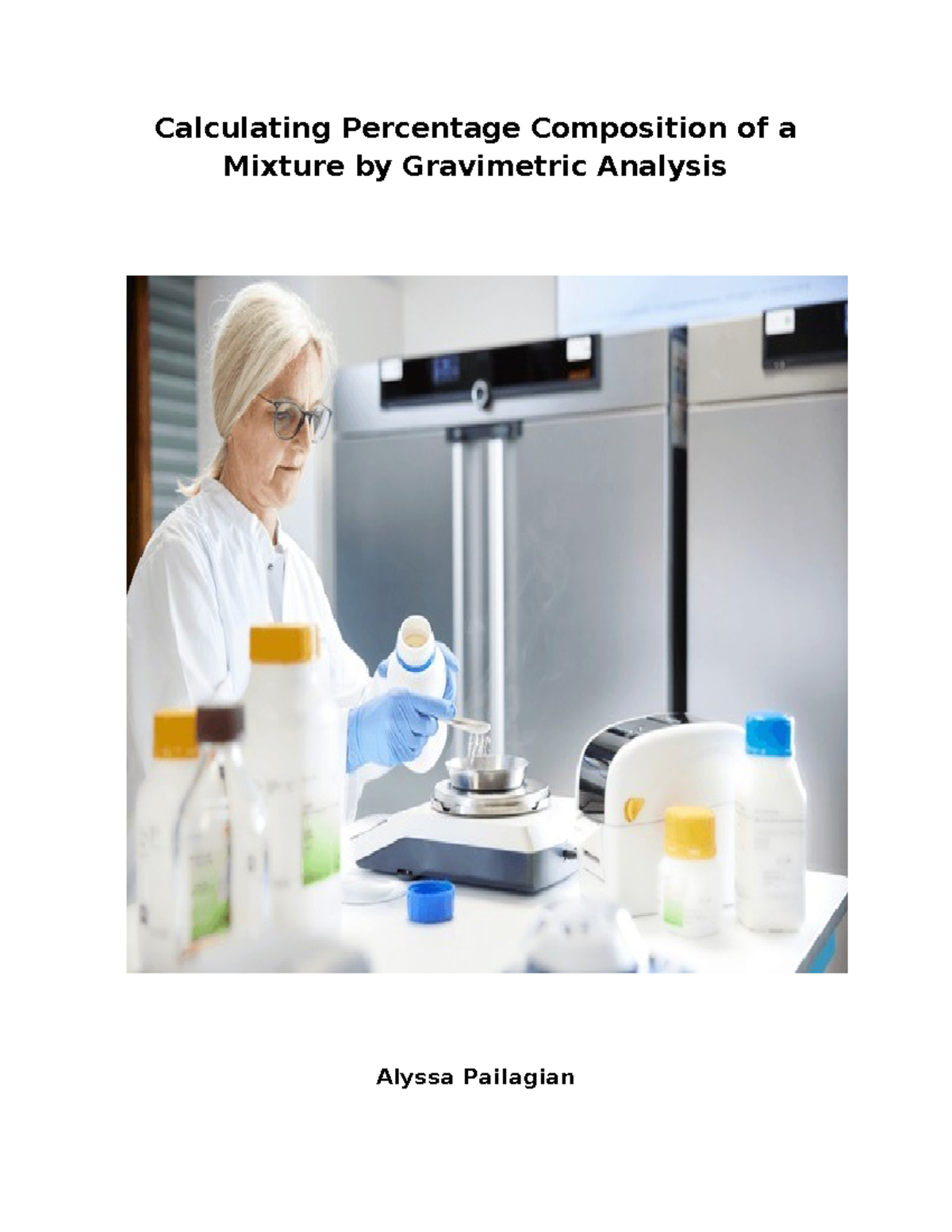 Gravimetric Analysis- sand, sodium chloride, iron fillings ...