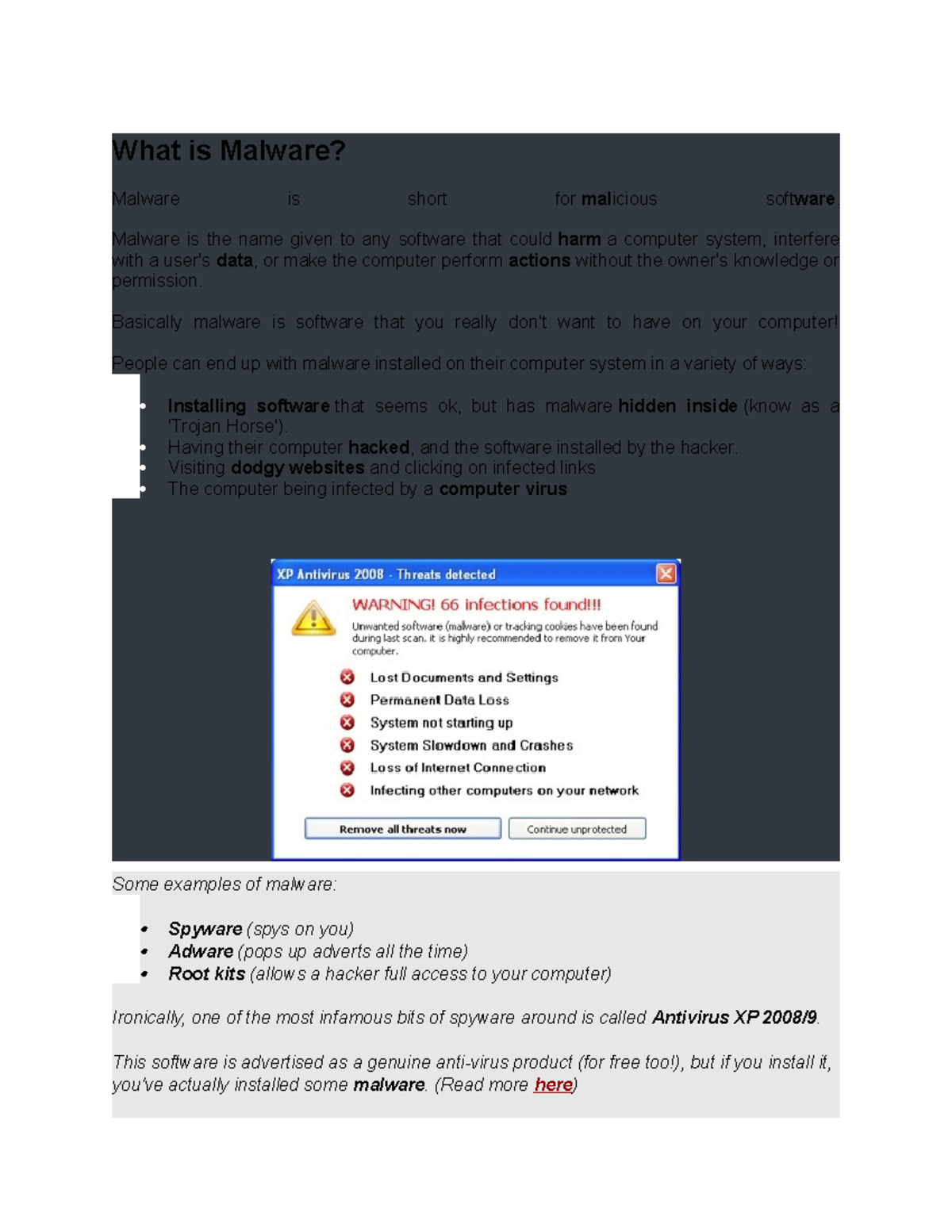 What is Malware - NONE - What is Malware? Malware is short for ...