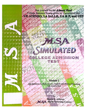 MSA Module 2 - College Entrance Exam - Test yourself for the Almost ...