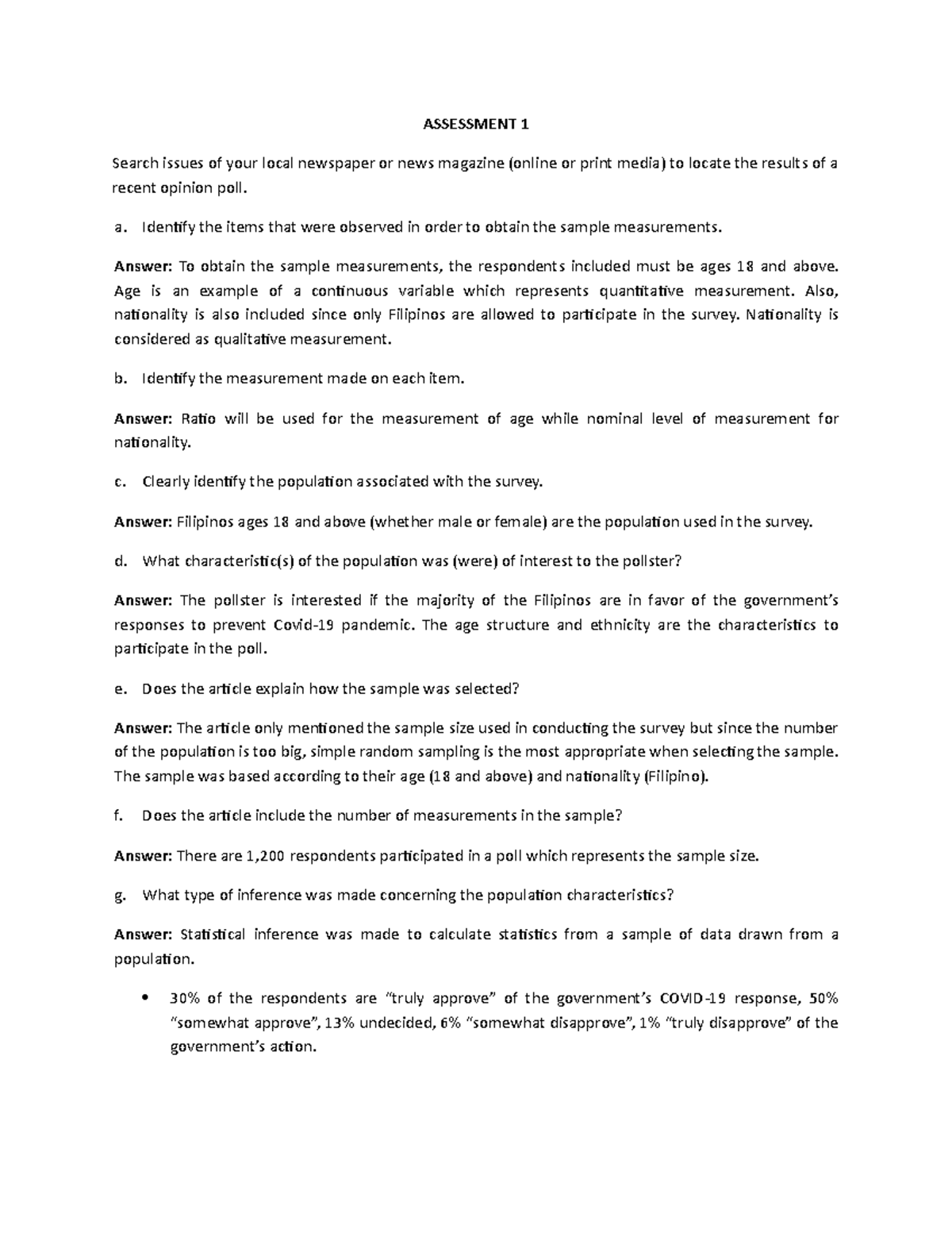 Assessment 1 stat - Accountancy - Studocu