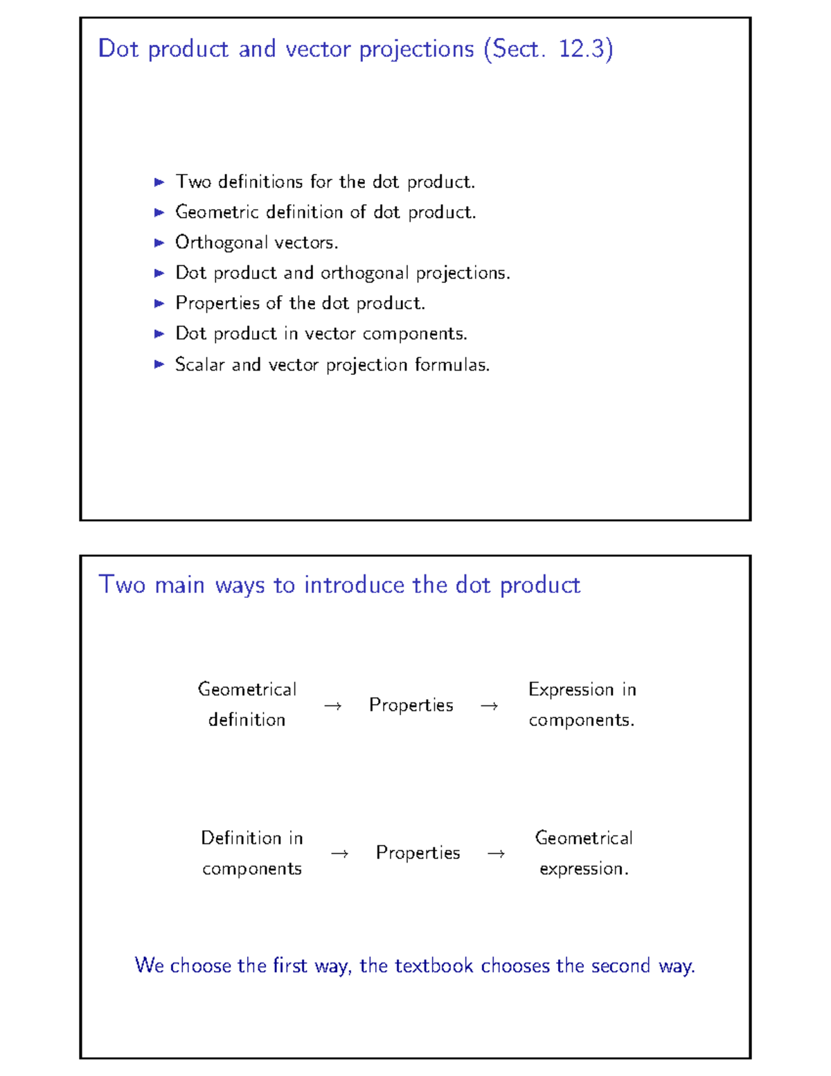 L03-234 - Best for students - Dot product and vector projections (Sect ...