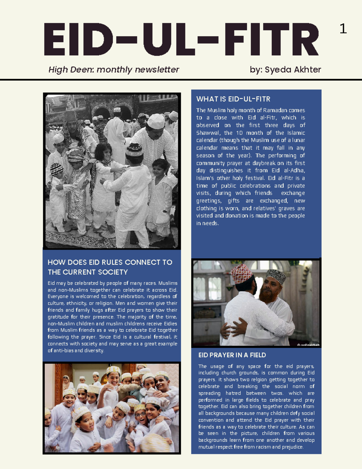 Newsletter - EID-UL-FITR HOW DOES EID RULES CONNECT TO THE CURRENT ...