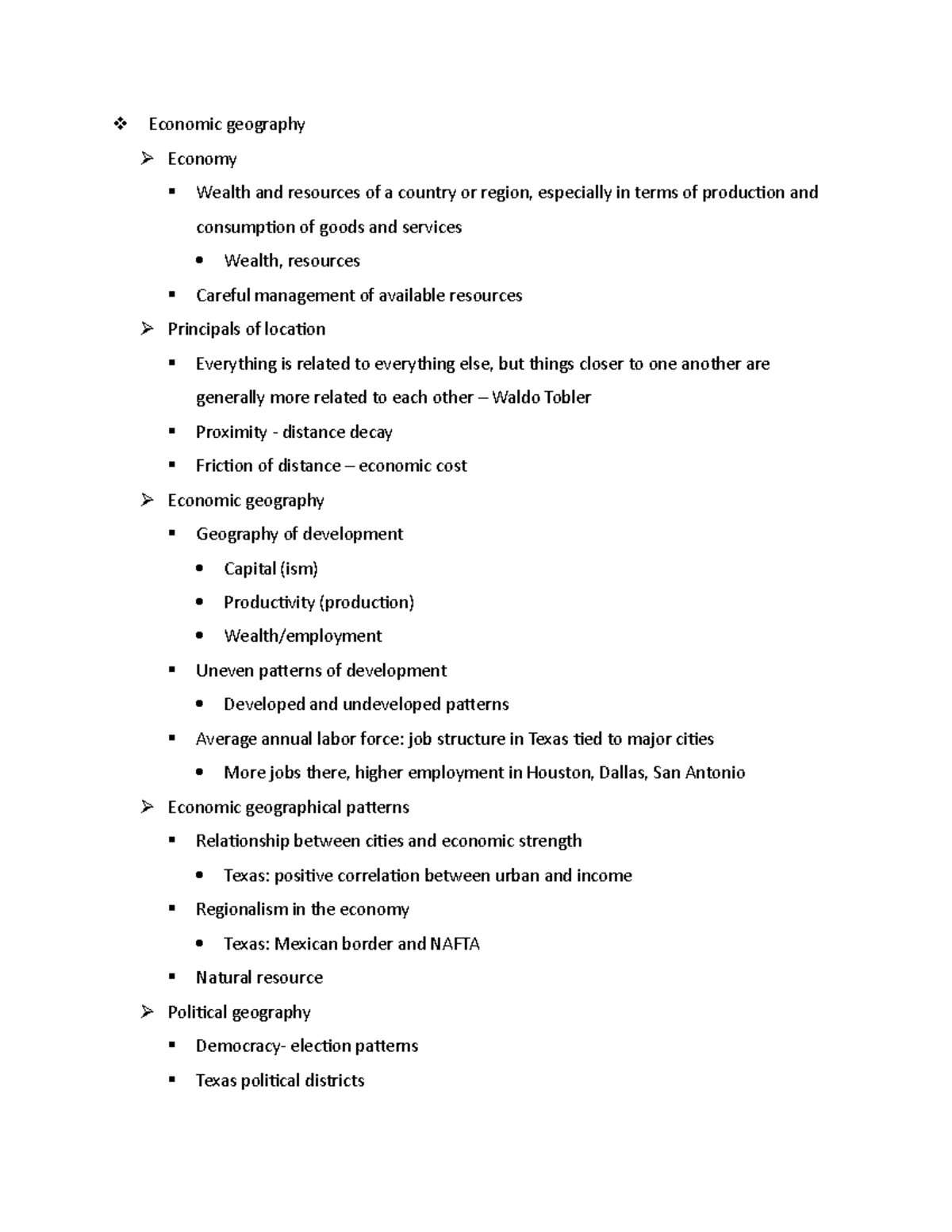 lecture notes economic geography - Economic geography Economy Wealth ...
