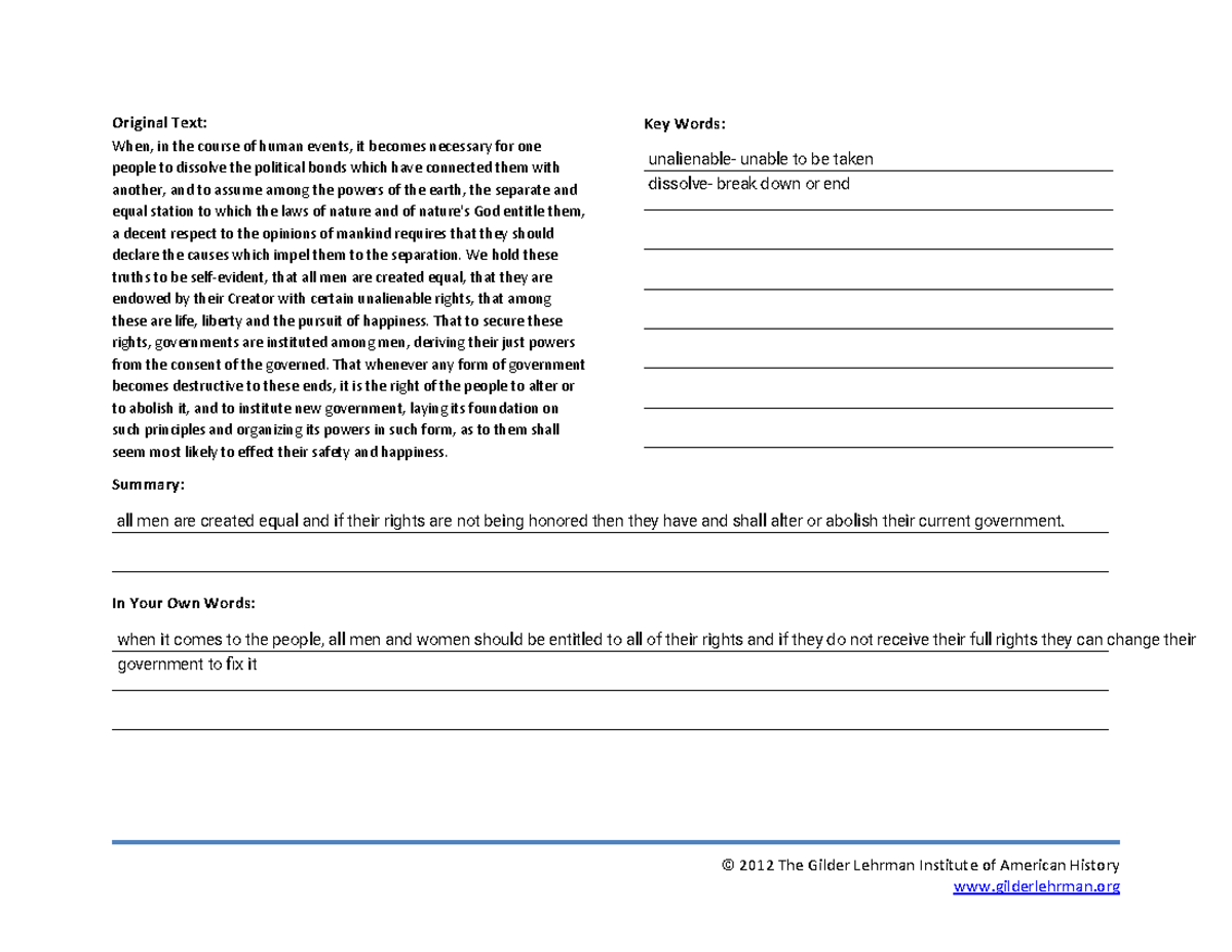 Elijah Abbott - Do I1 - yea - © 2012 The Gilder Lehrman Institute of ...