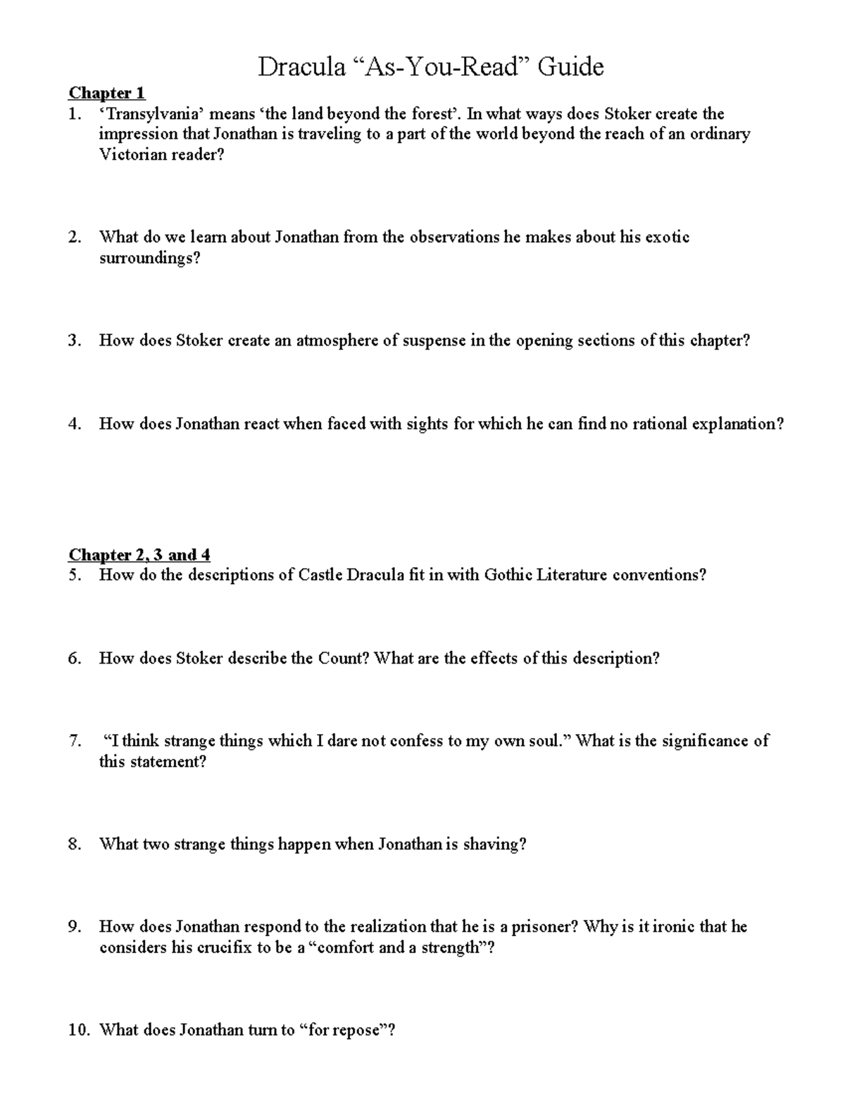 Dracula As-You-Read Guide - Dracula “As-You-Read” Guide Chapter 1 ...