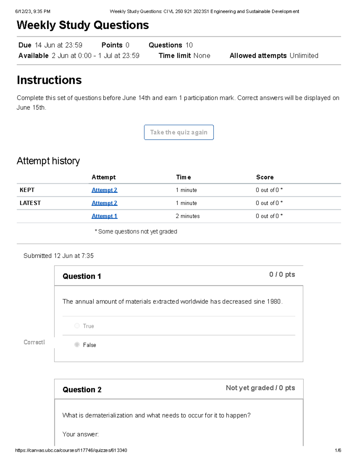 Weekly Study Assignment module 5 - * Some questions not yet graded Weekly Study Questions Due 14 ...