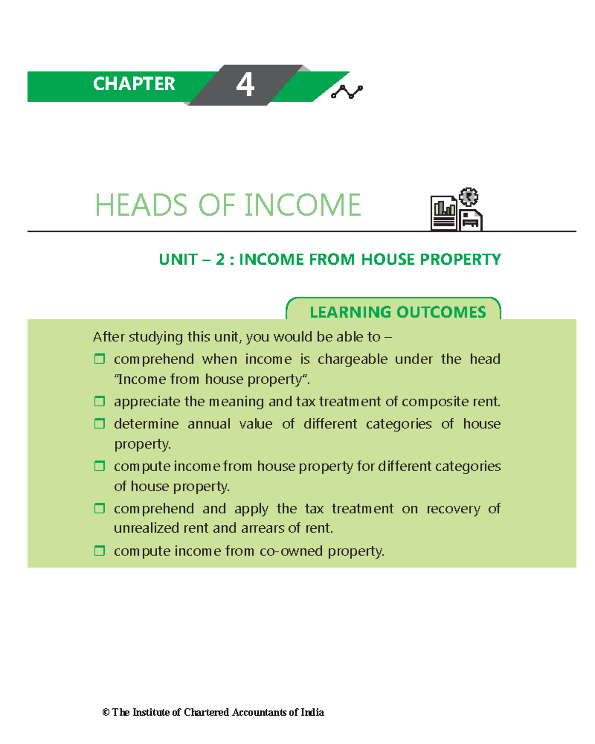 House property - It is very useful - LEARNING OUTCOMES CHAPTER 4 After ...