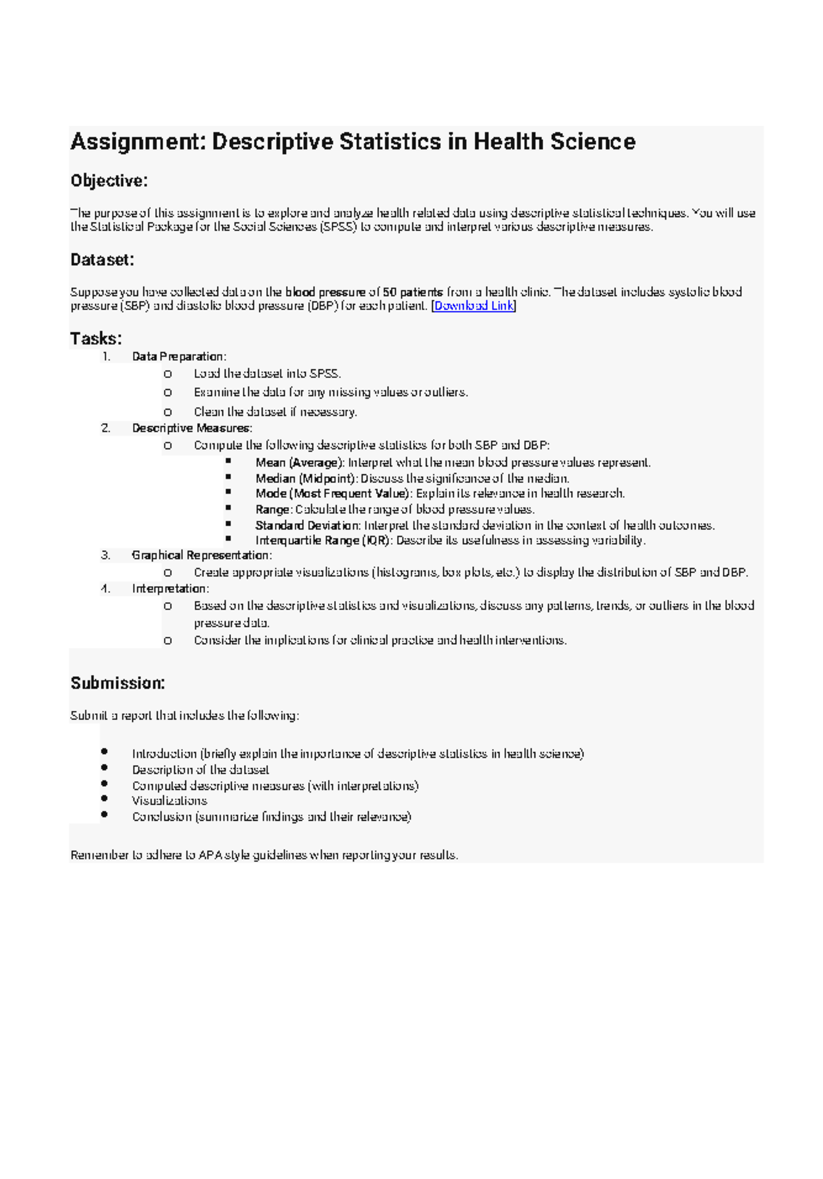 Labwork Assignment 2 - This is homework - Assignment: Descriptive ...