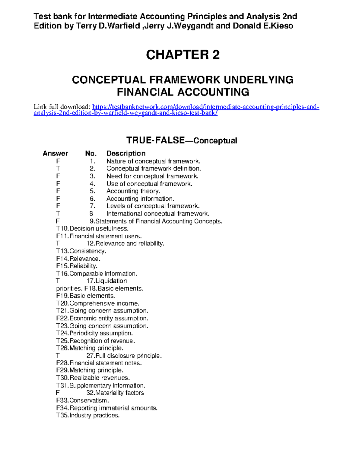Test Bank for Intermediate Accounting Principles and Analysis 2nd ...