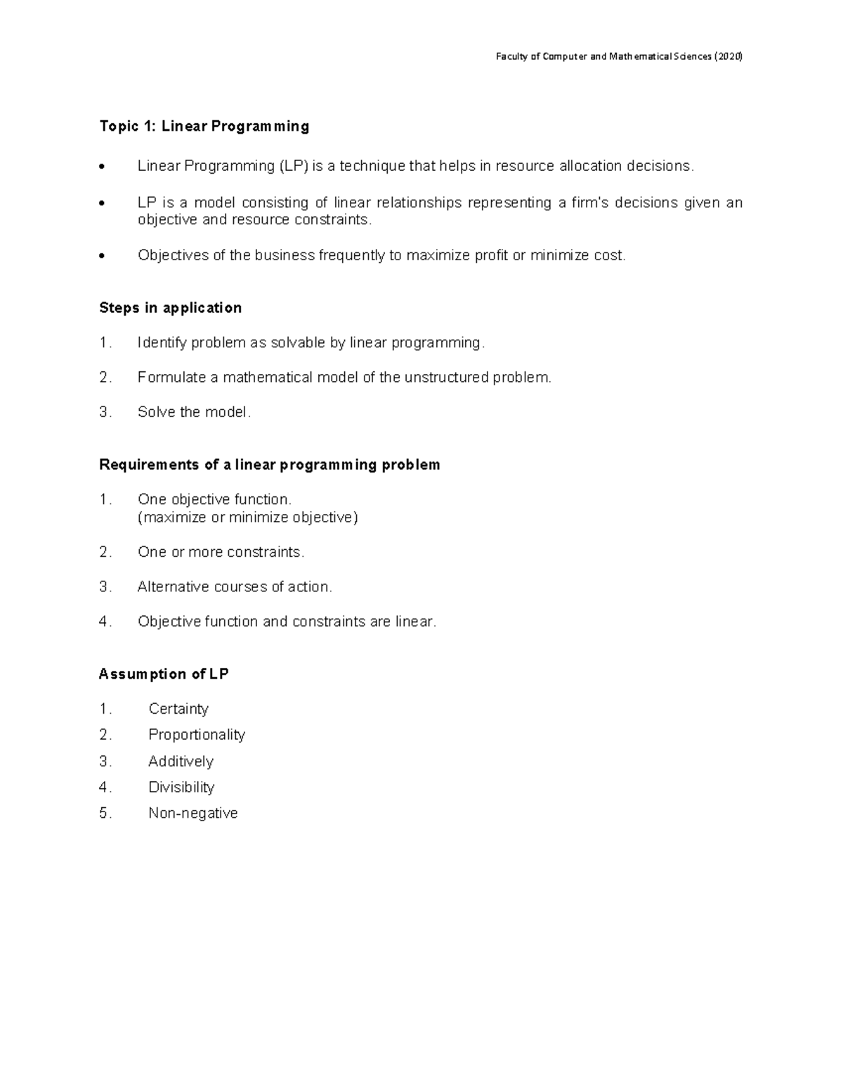 T1 Linear Programming - efwefwufwiefbjfhwfhw hfbwfuhwifjwif ...
