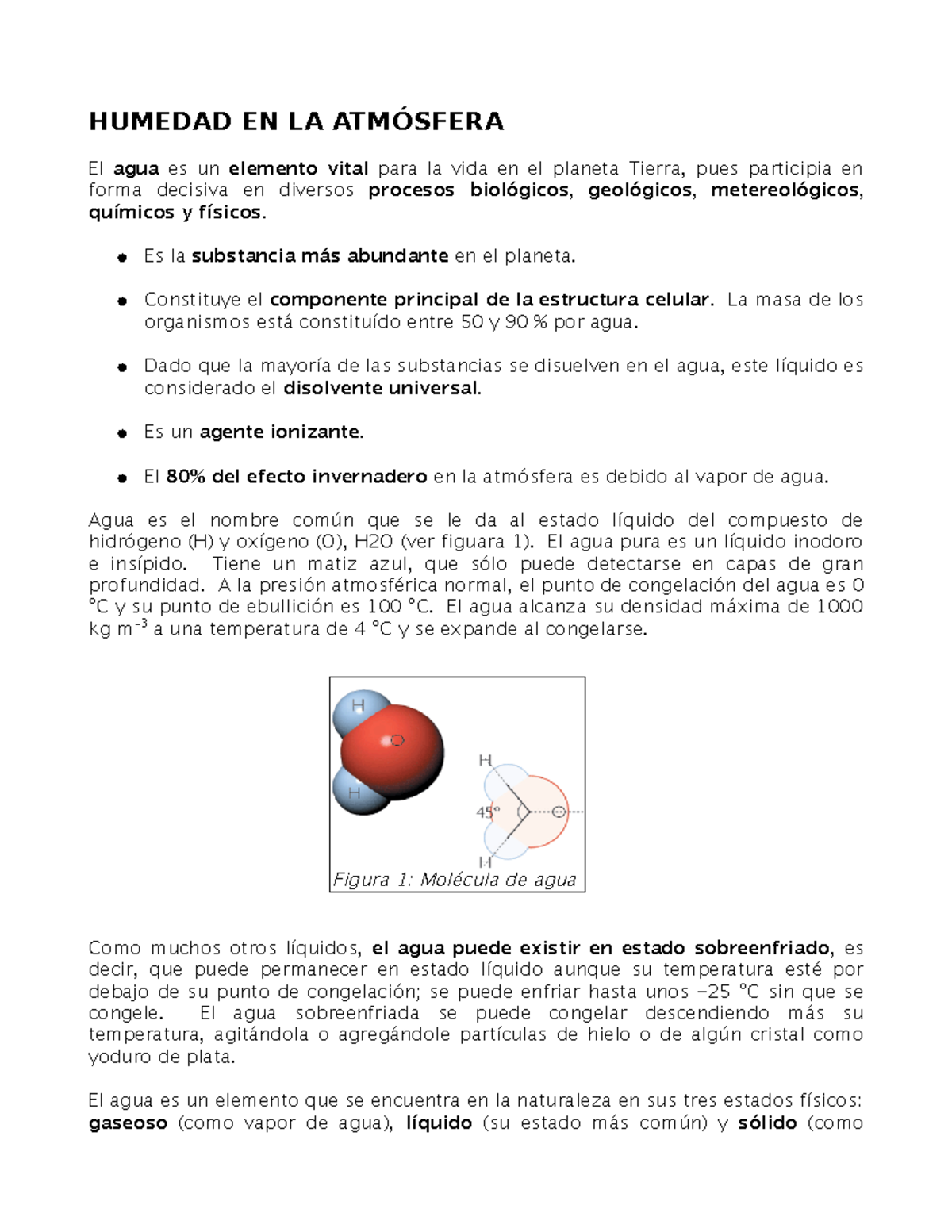 Humedad - Eueh - HUMEDAD EN LA ATMÓSFERA El agua es un elemento vital ...