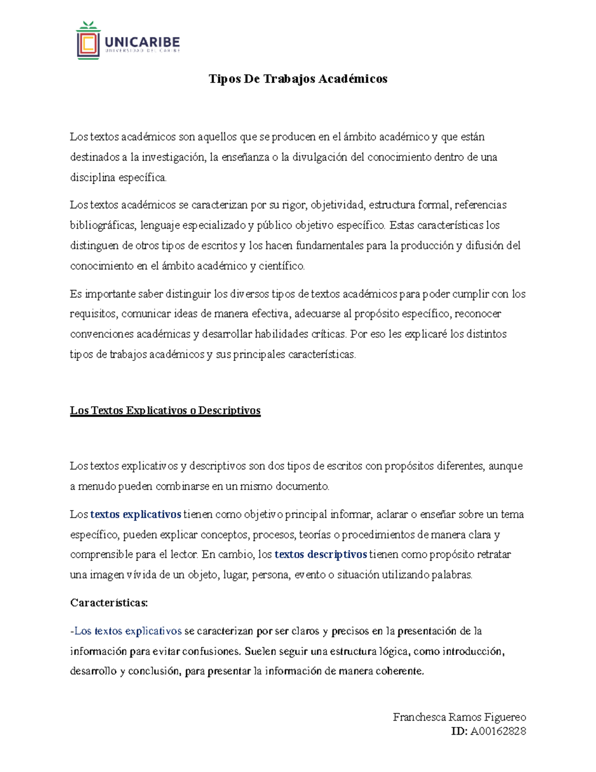 Ramos-Franchesca-Tipos De Trabajos Académicos - Franchesca Ramos ...