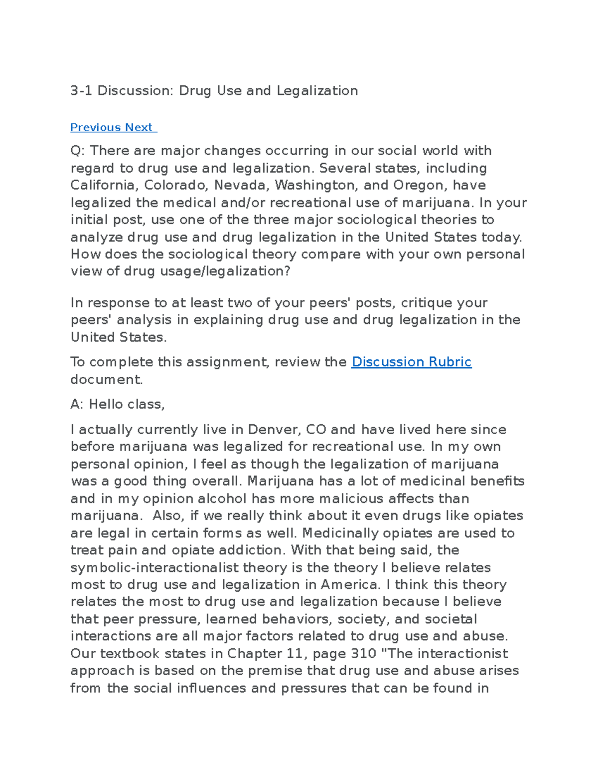 Discussion Question Week 3 SOC-213 Sociology of Social Problems ...