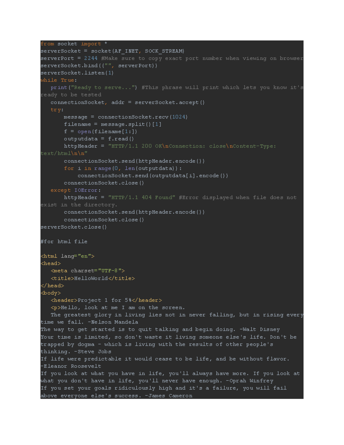 Project 1 Socket Programming Group 6 - from socket import * serverSocket = socket(AF_INET, - Studocu