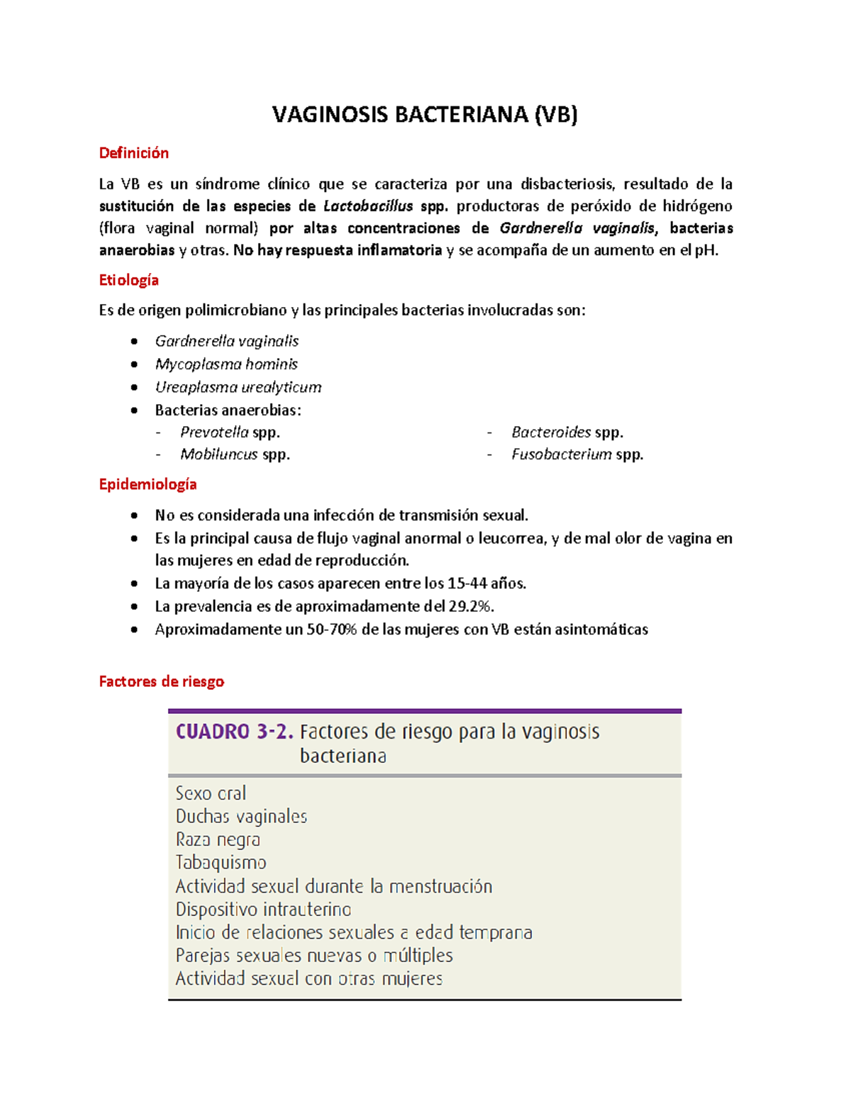 Vaginosis bacteriana - Warning: TT: undefined function: 32 Warning: TT: undefined function: 32 ...