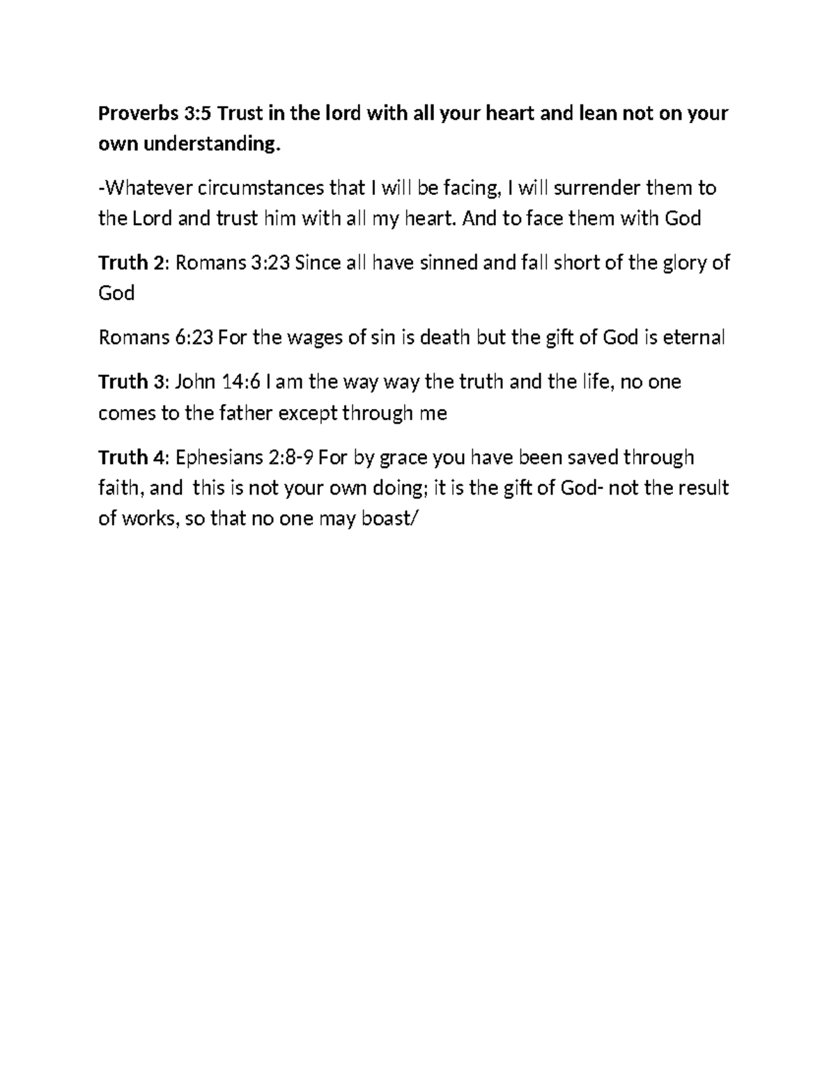 4 truths - Summary Bachelor of Science in Business Management Major in ...