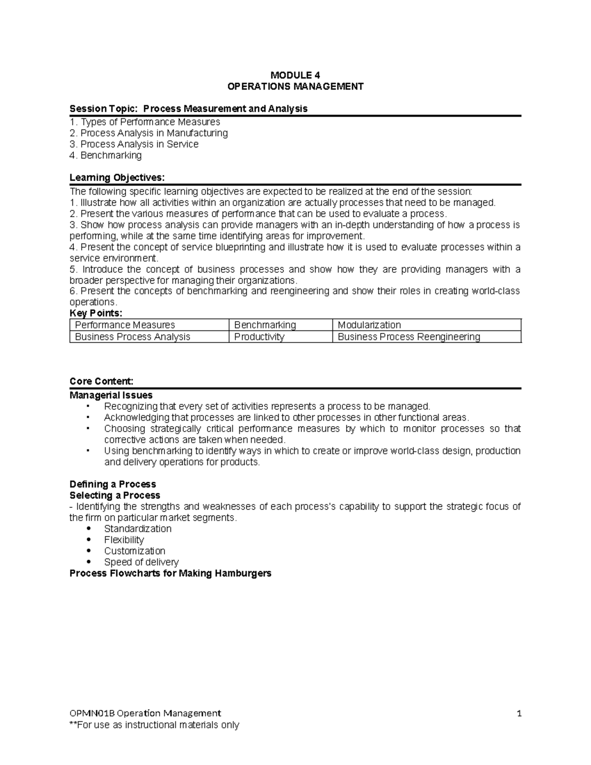Module-4opmn - tourism - MODULE 4 OPERATIONS MANAGEMENT Session Topic ...