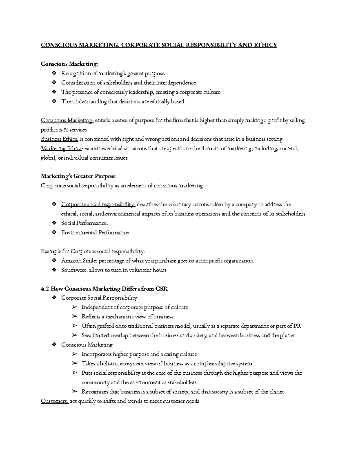 Marketing-ch 4 - From lecture and power-point - CONSCIOUS MARKETING ...