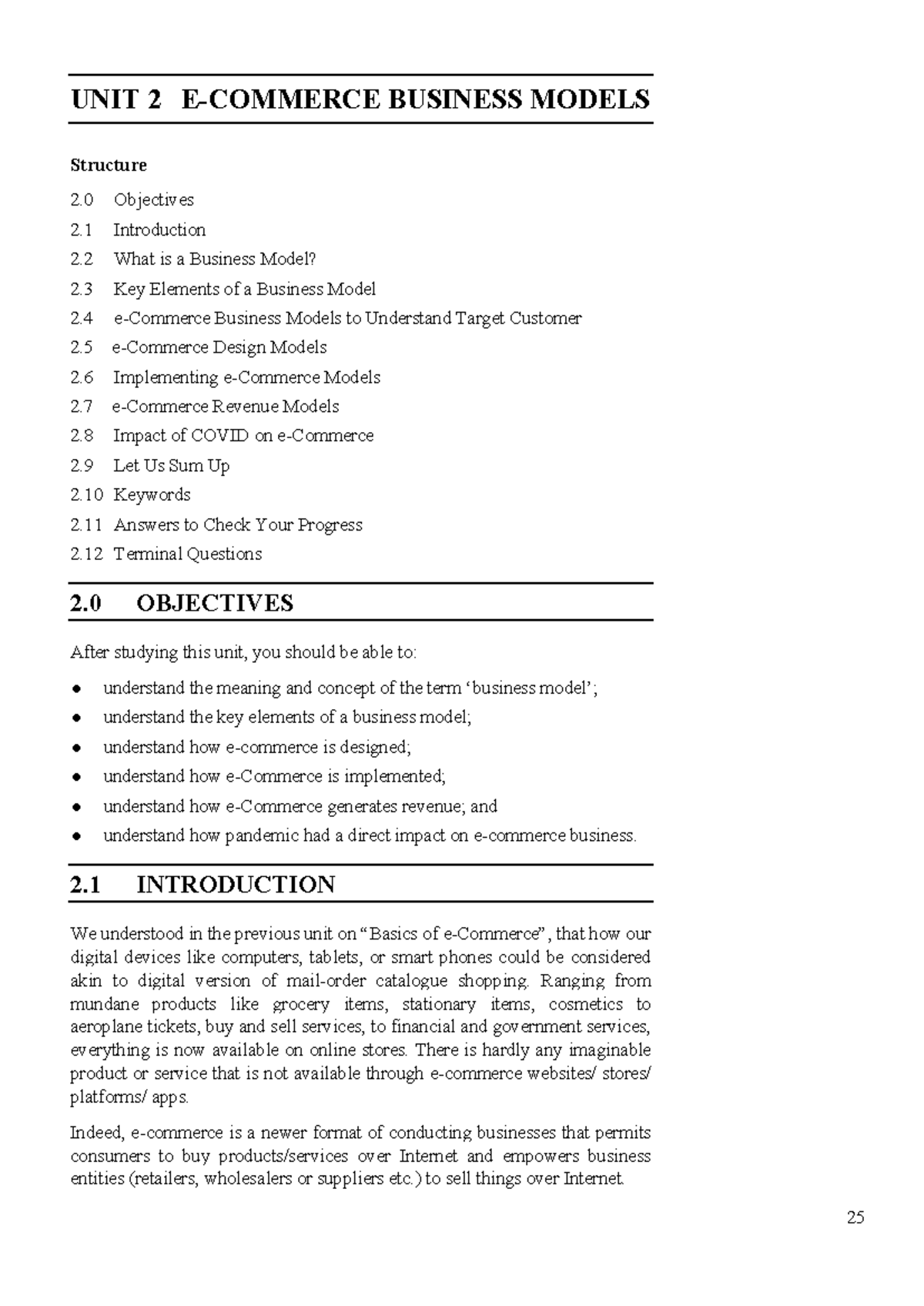Unit-2 - E-Commerce Business Models UNIT 2 E-COMMERCE BUSINESS MODELS Structure 2 Objectives 2 ...