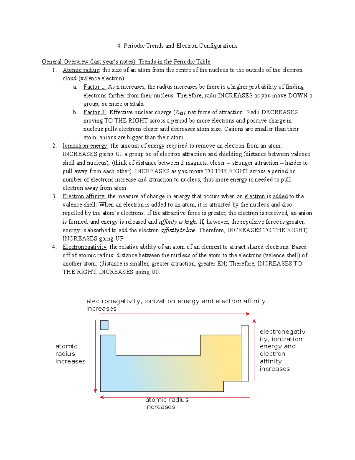 4. Periodic Trends and Electron Configurations - Periodic Trends and ...