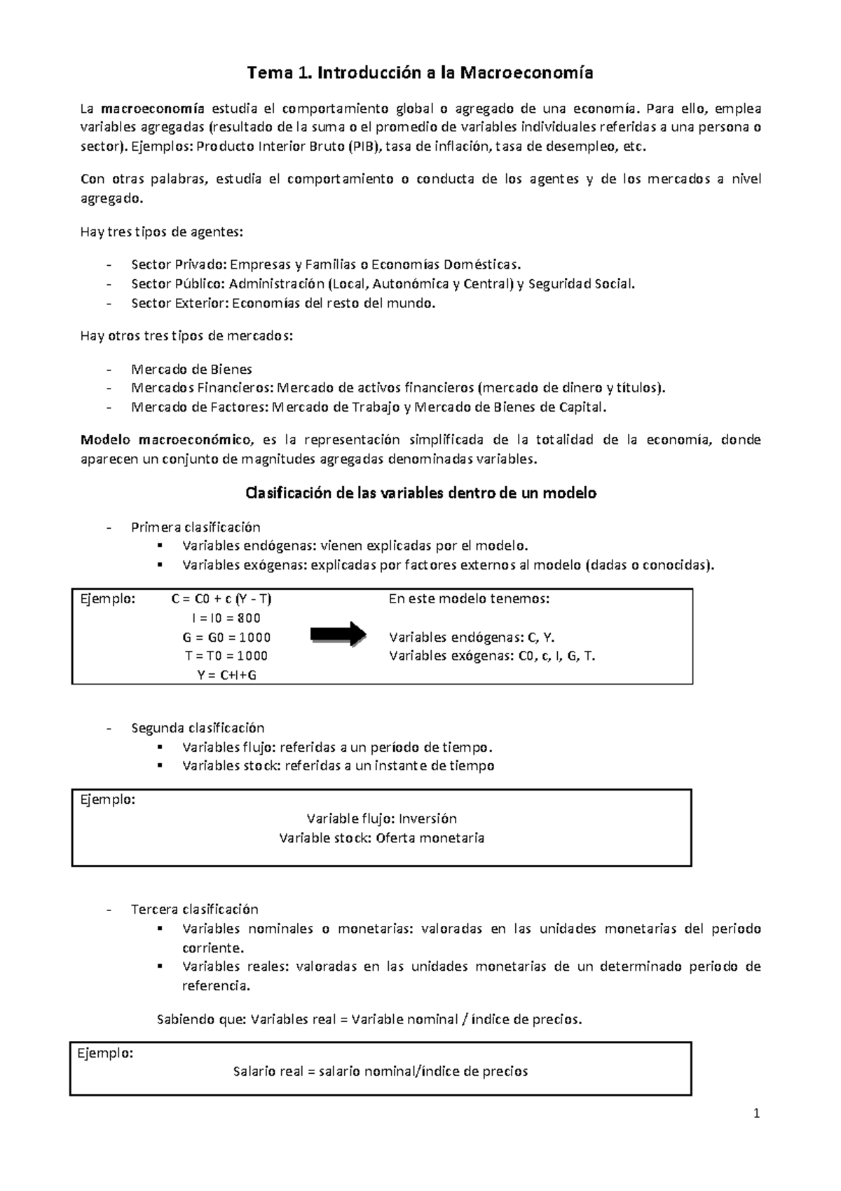 Tema 1 Introducción a la macroeconomía - Warning: TT: undefined function: 32 Tema 1 ...