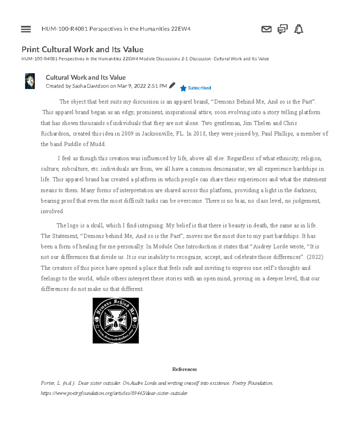 Print Cultural Work and Its Value - HUM-100-R4081 Perspectives in the ...