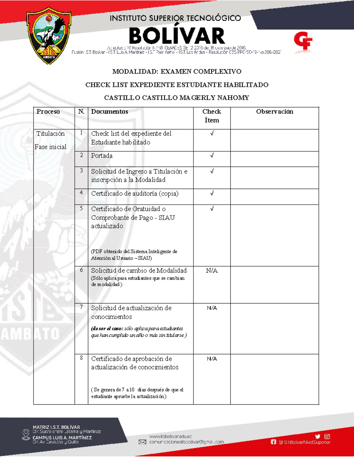 1. Check LIST Estudiante Exacomplexivo 2023 - MODALIDAD: EXAMEN ...