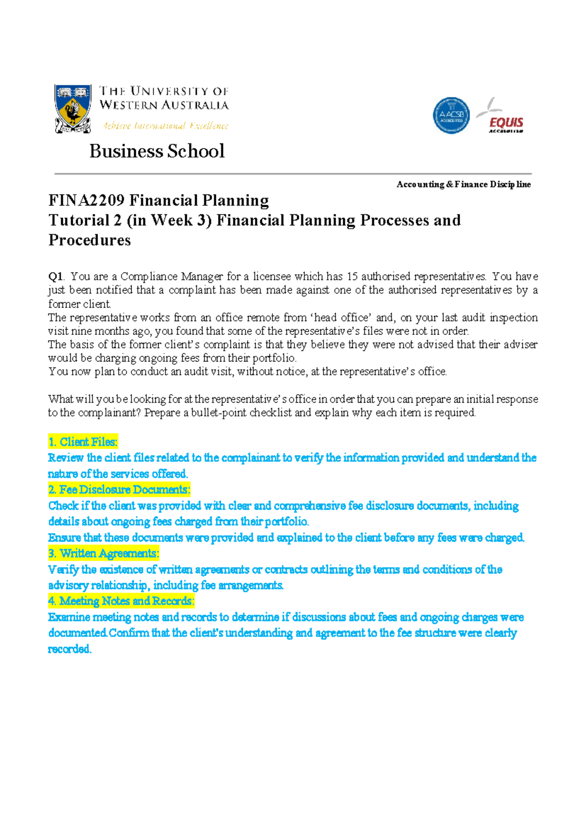 Tutorial 2 - good - Business School Accounting & Finance Discipline ...