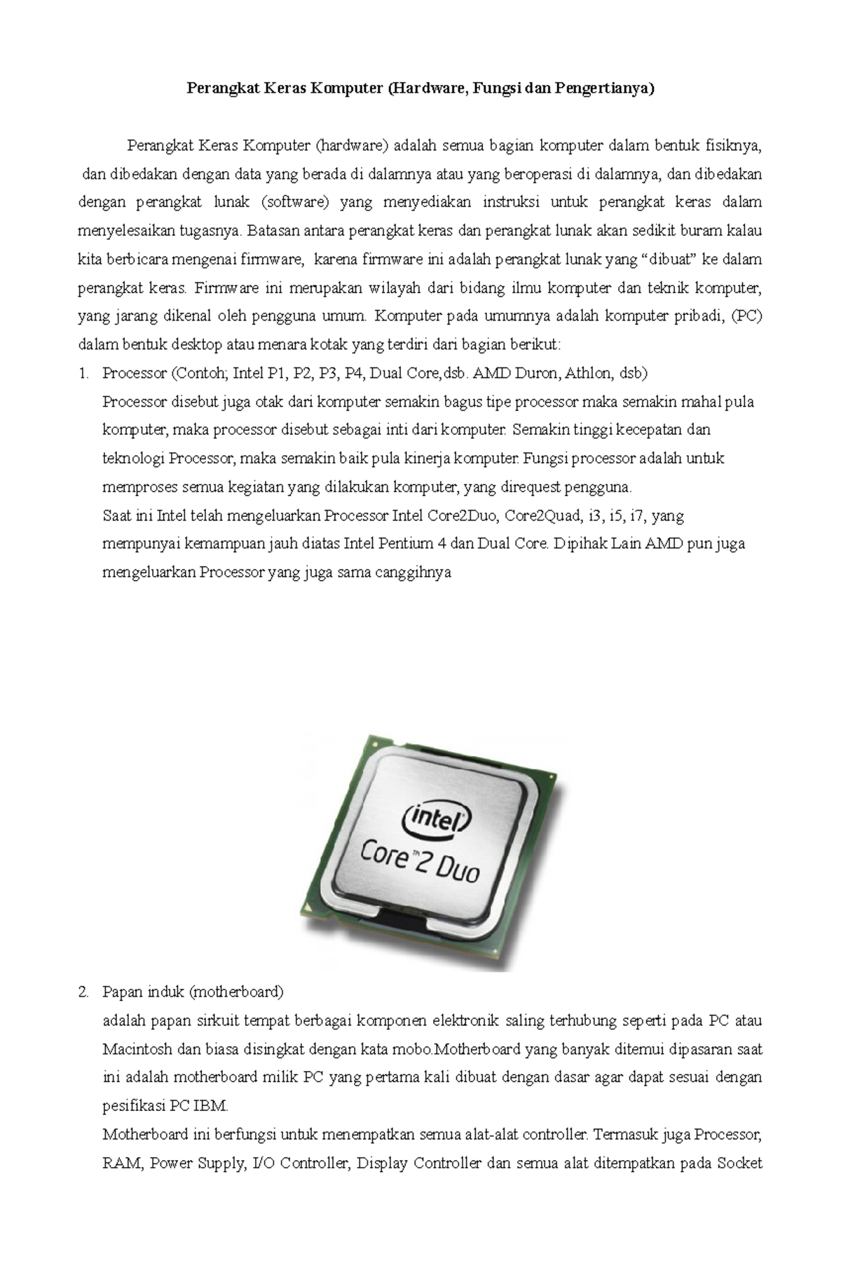 Perangkat Keras Komputer (Hardware, Fungsi dan Pengertianya) - Batasan ...