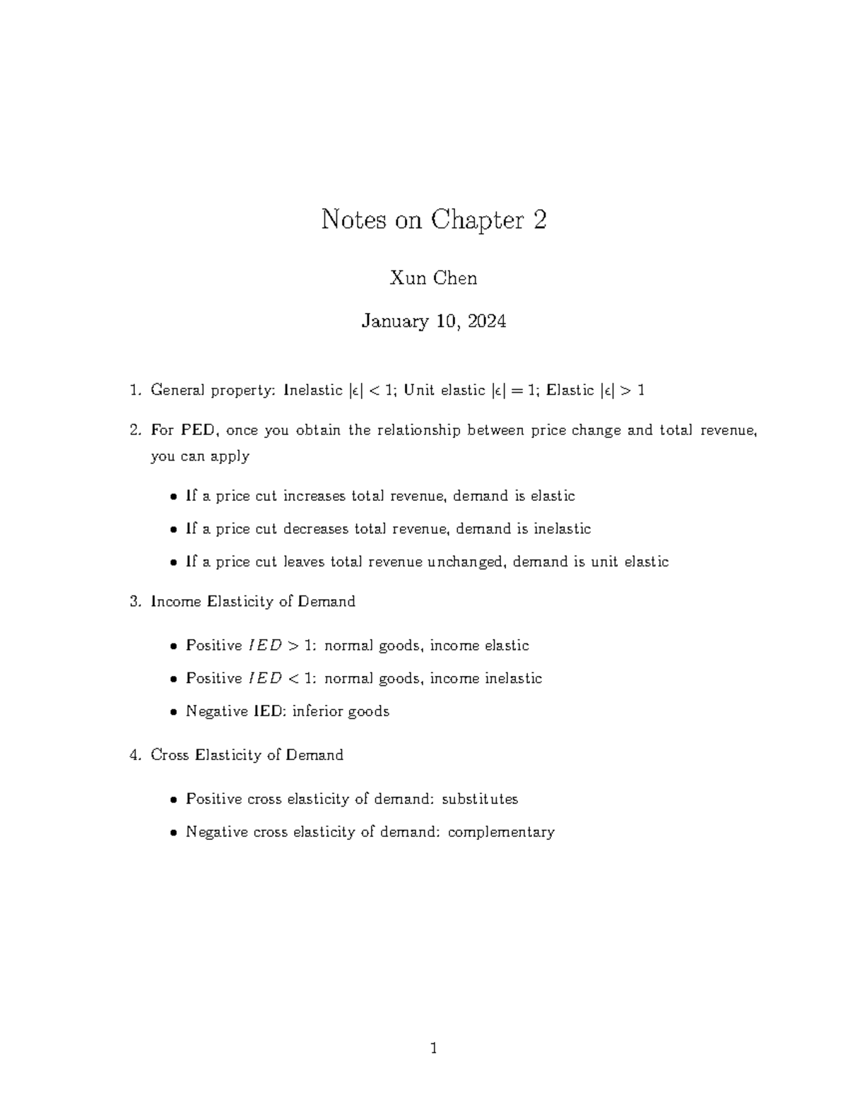 Note on Chapter 2 - sdadad - Notes on Chapter 2 Xun Chen January 10 ...