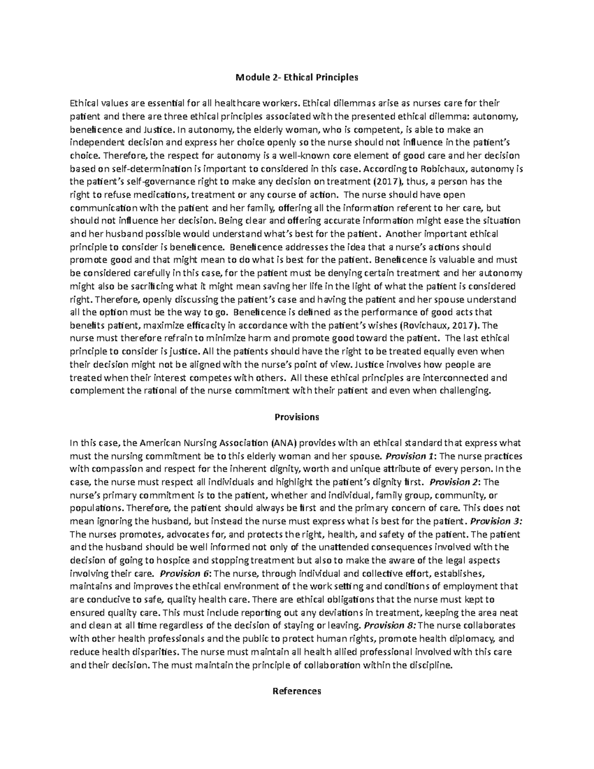 discussion Module 2 01122021 - Module 2- Ethical Principles Ethical ...