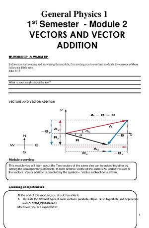 Gen Physics Describing Motion - After going through this module, you ...