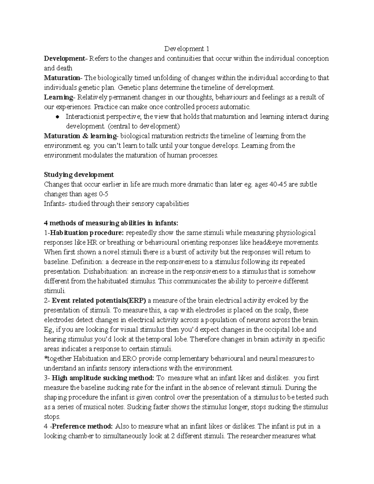 Module notes Development 1 & 2 (printed) - Development 1 Development ...