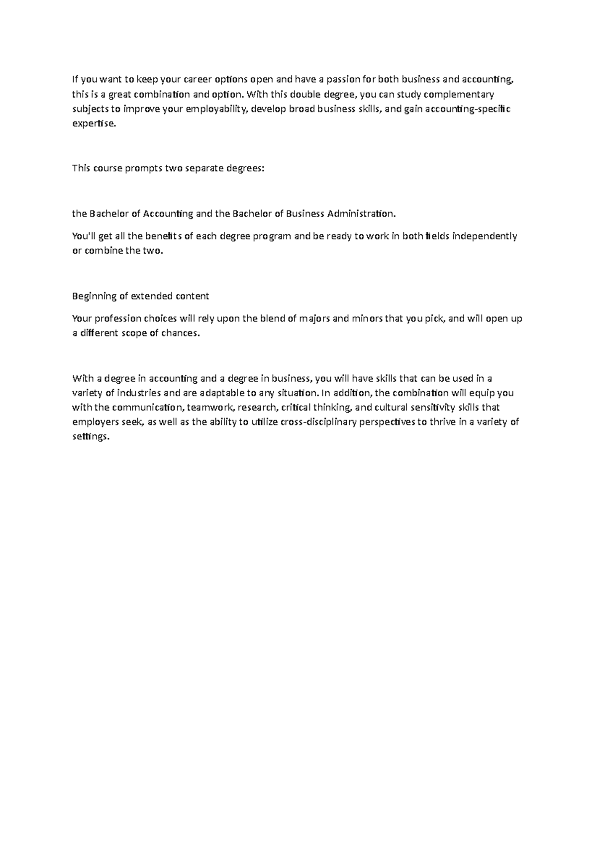 Accounting 7 - Assignments - If you want to keep your career options ...