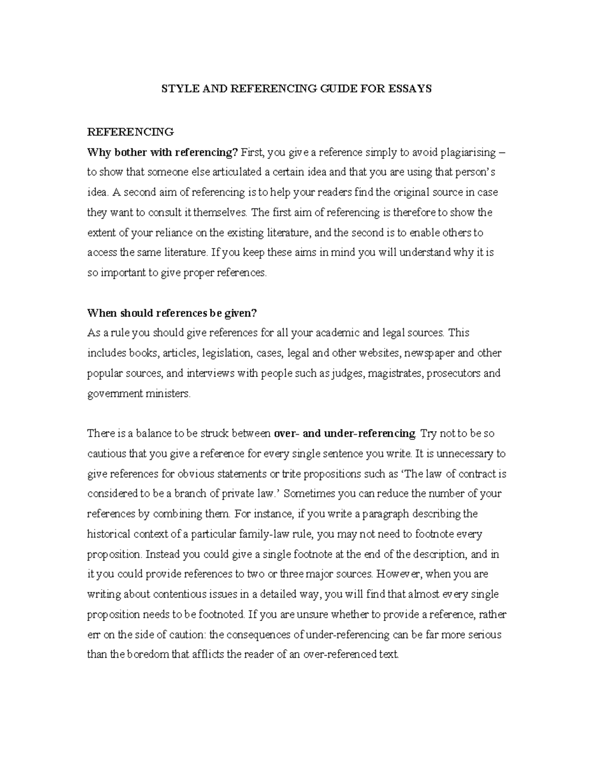 Basic referencing guide for essays 2 - STYLE AND REFERENCING GUIDE FOR ESSAYS REFERENCING Why ...