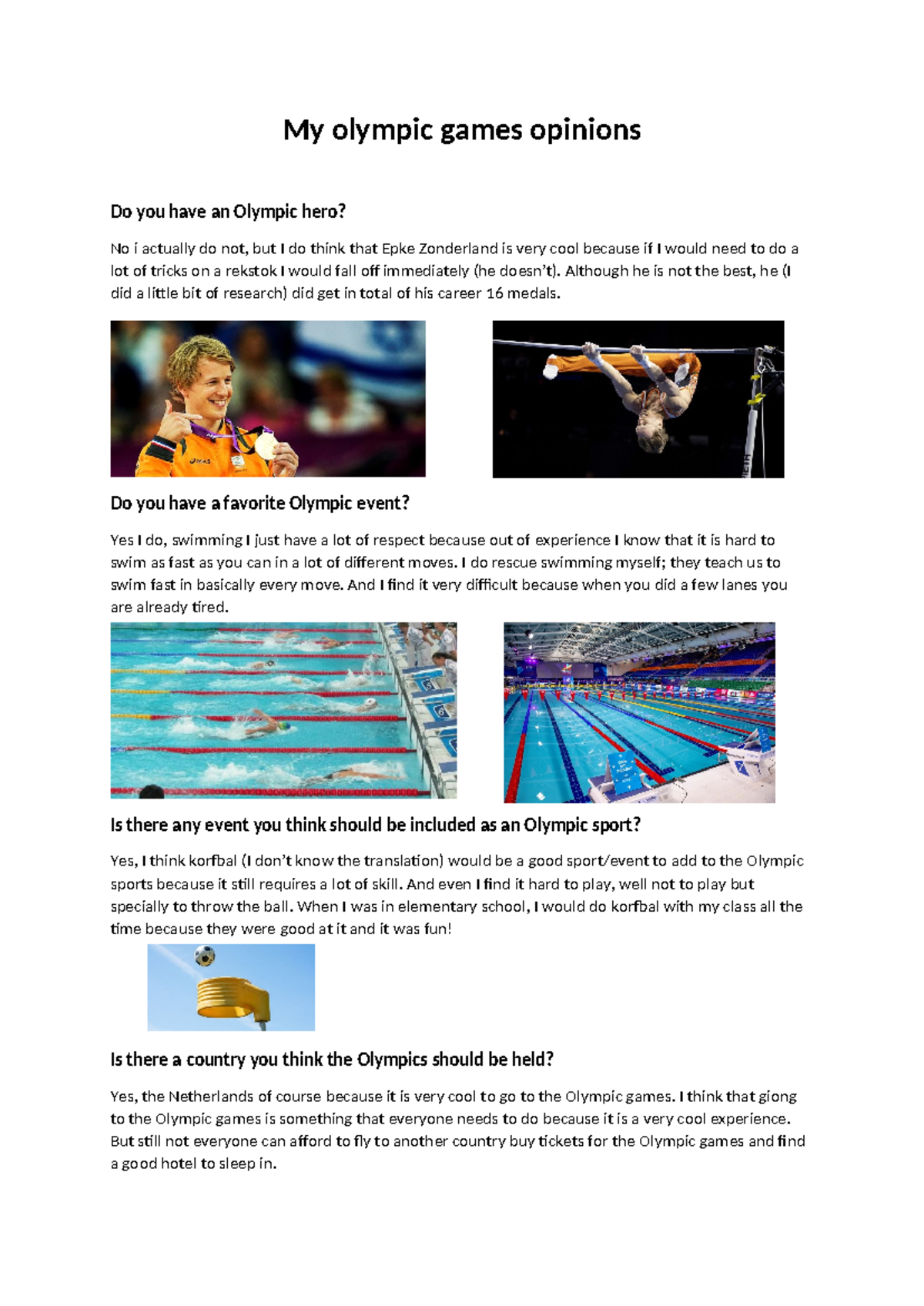 Olympic games english essay - My olympic games opinions Do you have an ...