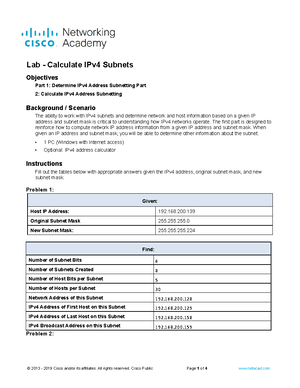 Lab Packet Tracer 2.9.2- Basic Switch and End Device Configuration ...