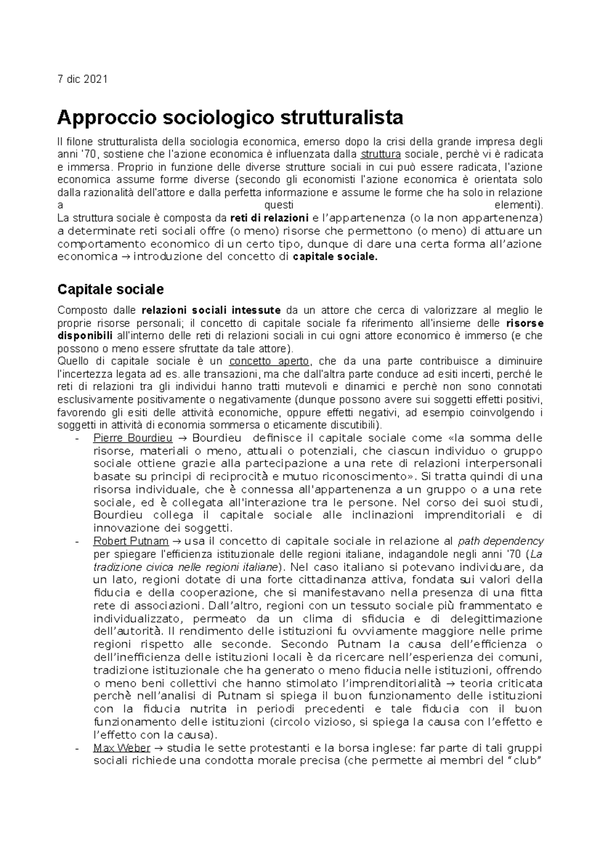 Soceco 07 dic 2021 - Appunti di lezione 1 - 7 dic 2021 Approccio ...