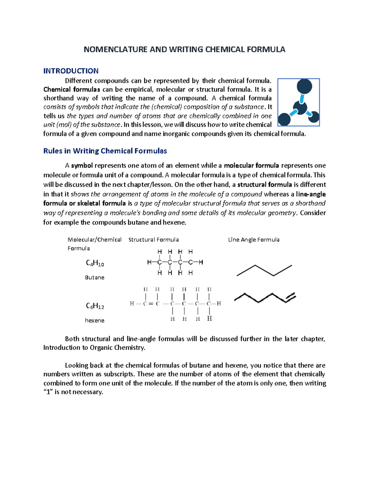 LC Nomenclature and Chemical Formula Writing of Inorganic Compounds ...