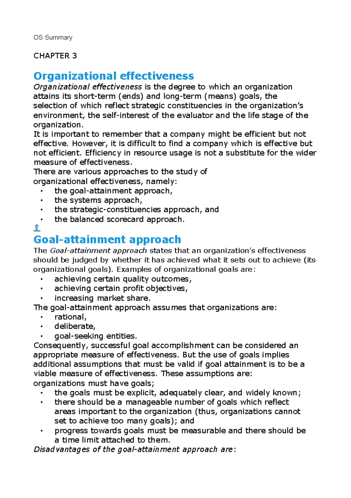 OS Summary CH 3-8 - Organisation Theory - OS Summary CHAPTER 3 ...