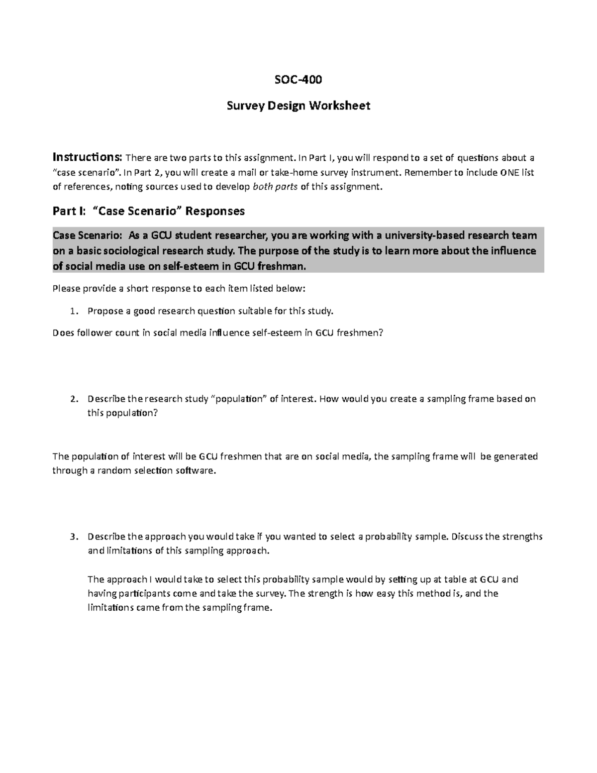 GCU.SOC-400. Survey Design Worksheet (C) - SOC- Survey Design Worksheet ...