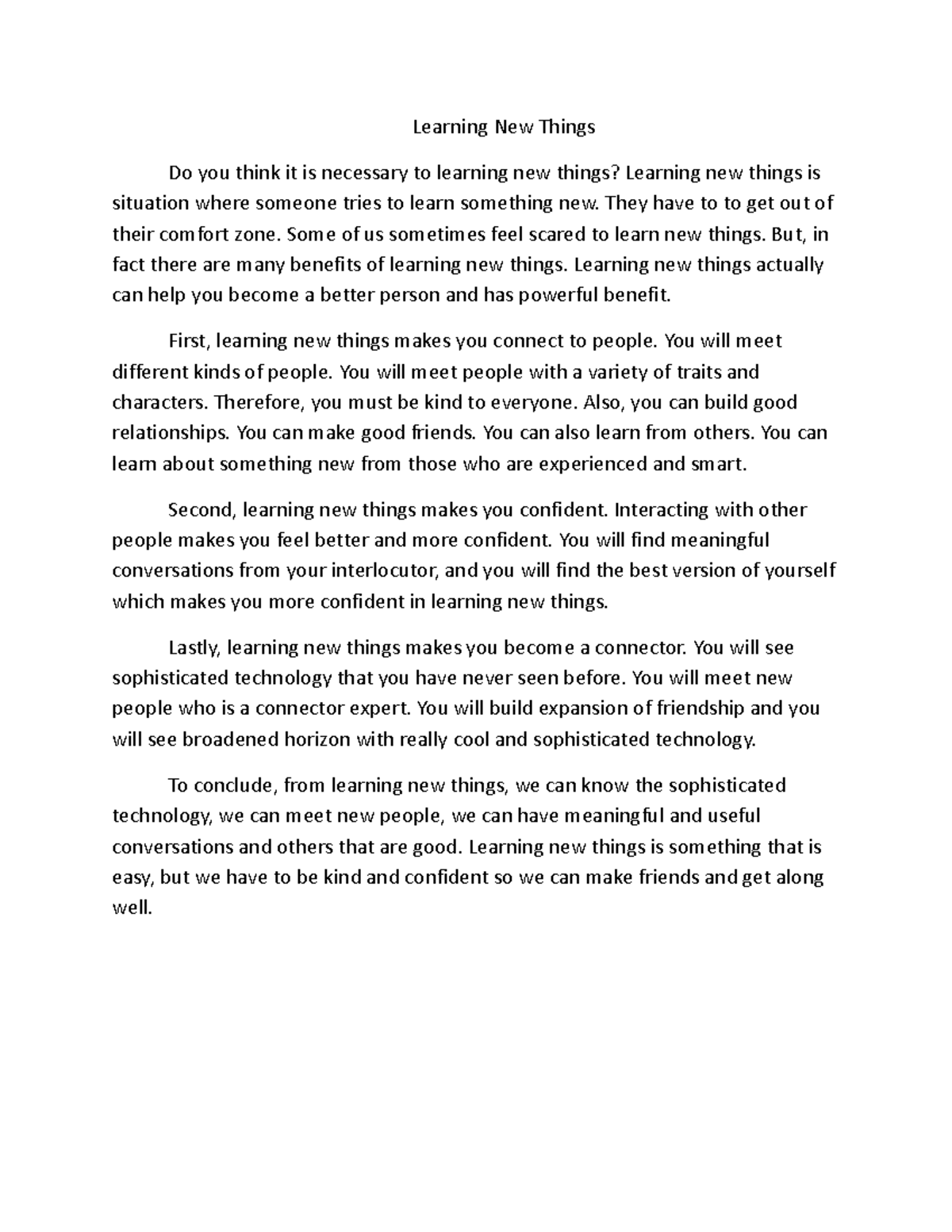 GHI1 Expository Essay Learning New Things - Learning New Things Do you ...