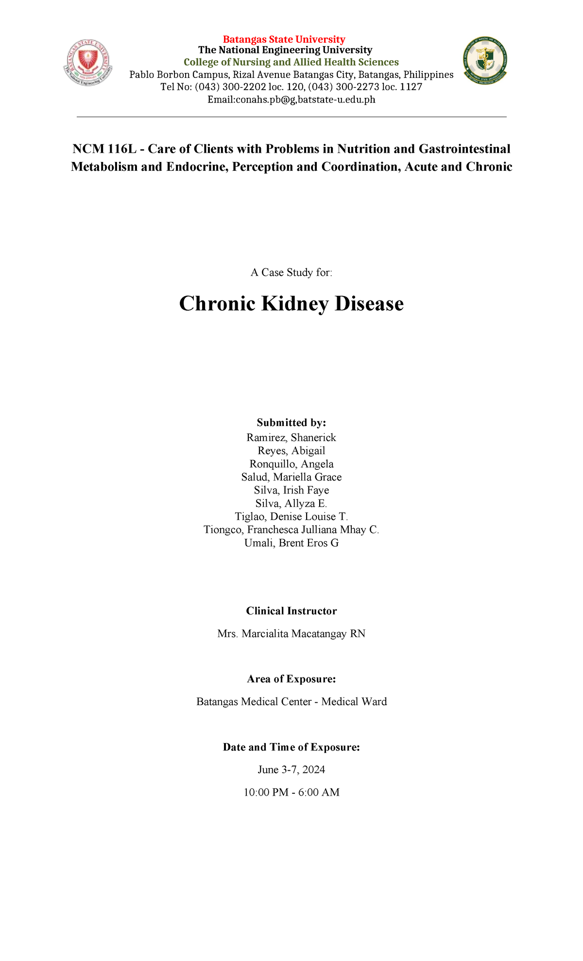 Ckd - notes - The National Engineering University College of Nursing ...